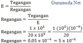 Contoh soal tegangan regangan modulus elastisitas Young