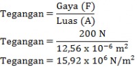 Contoh soal tegangan regangan modulus elastisitas Young